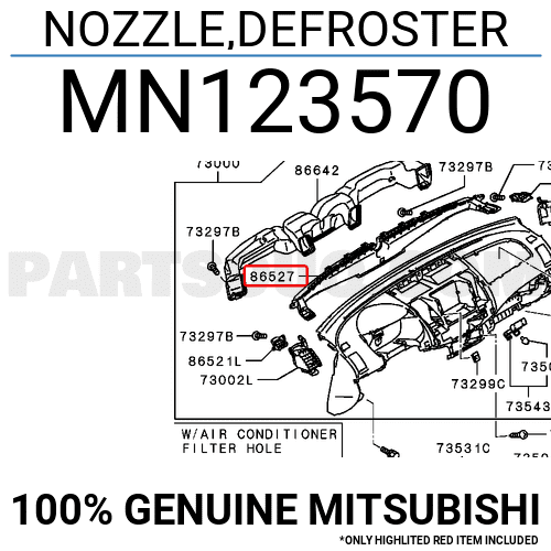 NOZZLE,DEFROSTER MN123570 | Mitsubishi Parts | PartSouq