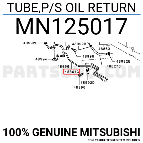 TUBE,P/S OIL RETURN MN125017 | Mitsubishi Parts | PartSouq
