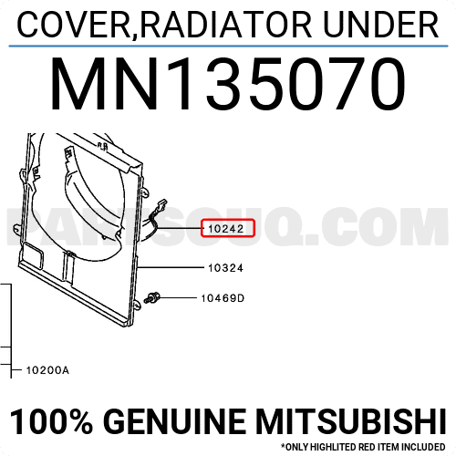 COVER,RADIATOR UNDER MN135070 | Mitsubishi Parts | PartSouq