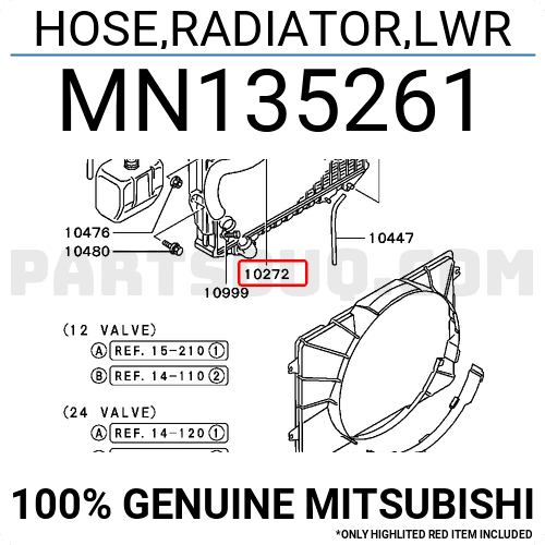 HOSE,RADIATOR,LWR MN135261 | Mitsubishi Parts | PartSouq