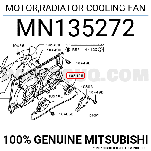 MOTOR,RADIATOR COOLING FAN MN135272 | Mitsubishi Parts | PartSouq