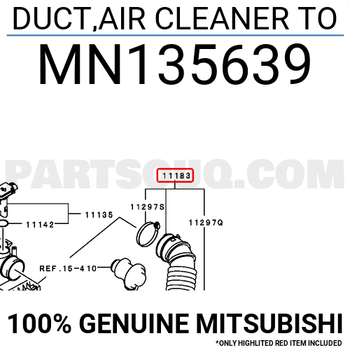DUCT,AIR CLEANER TO MN135639 | Mitsubishi Parts | PartSouq