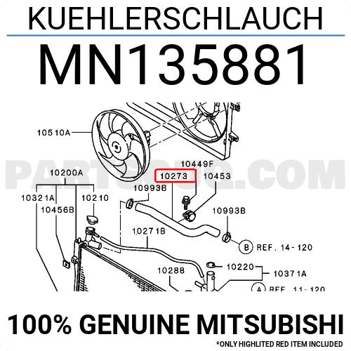 KUEHLERSCHLAUCH MN135881 | Mitsubishi Parts | PartSouq