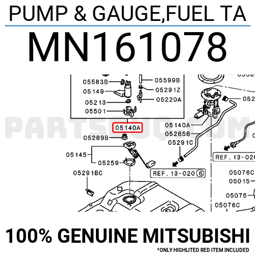 PUMP & GAUGE,FUEL TA MN161078 | Mitsubishi Parts | PartSouq