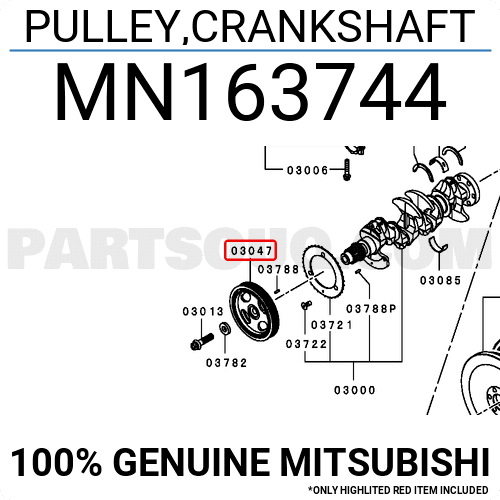 PULLEY,CRANKSHAFT MN163744 | Mitsubishi Parts | PartSouq