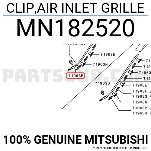 CLIP,AIR INLET GRILLE MN182520 | Mitsubishi Parts | PartSouq