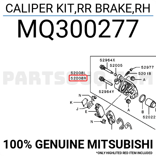 CALIPER KIT,RR BRAKE,RH MQ300277 | Mitsubishi Parts | PartSouq