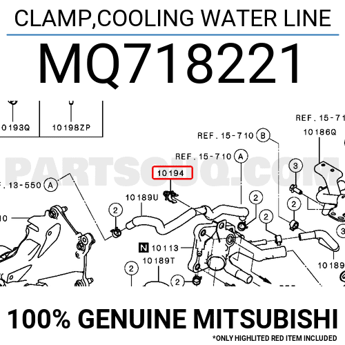 CLAMP,COOLING WATER LINE MQ718221 | Mitsubishi Parts | PartSouq