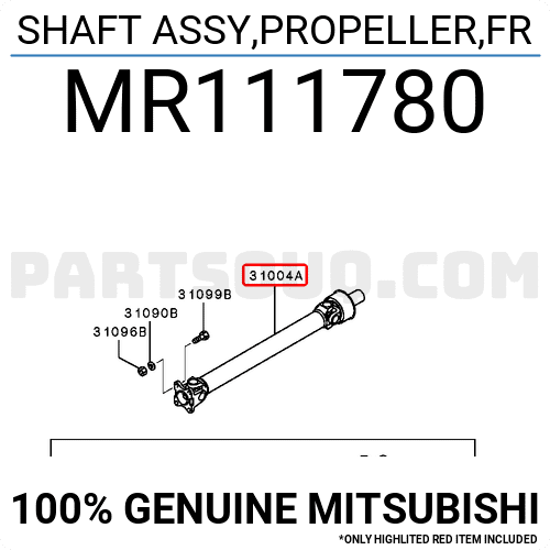 SHAFT ASSY,PROPELLER,FR MR111780 | Mitsubishi Parts | PartSouq