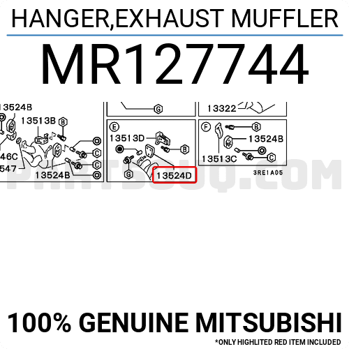 HANGER,EXHAUST MUFFLER MR127744 | Mitsubishi Parts | PartSouq