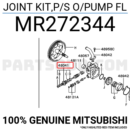JOINT KIT,P/S O/PUMP FL MR272344 | Mitsubishi Parts | PartSouq