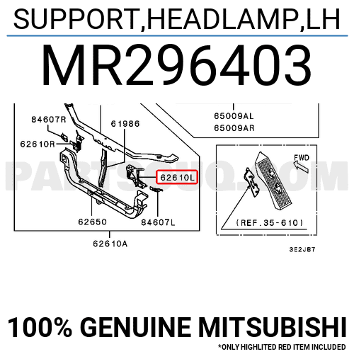 SUPPORT,HEADLAMP,LH MR296403 | Mitsubishi Parts | PartSouq