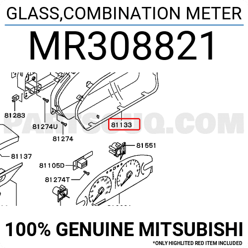 GLASS,COMBINATION METER MR308821 | Mitsubishi Parts | PartSouq
