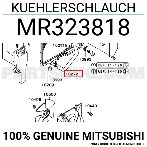 KUEHLERSCHLAUCH MR323818 | Mitsubishi Parts | PartSouq