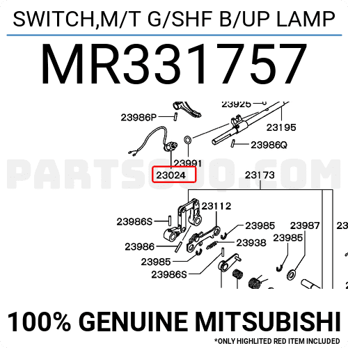 SWITCH,M/T G/SHF B/UP LAMP MR331757 | Mitsubishi Parts | PartSouq