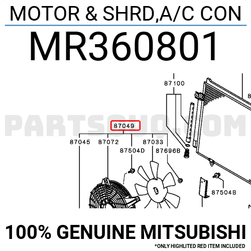 MOTOR & SHRD,A/C CON MR360801 | Mitsubishi Parts | PartSouq