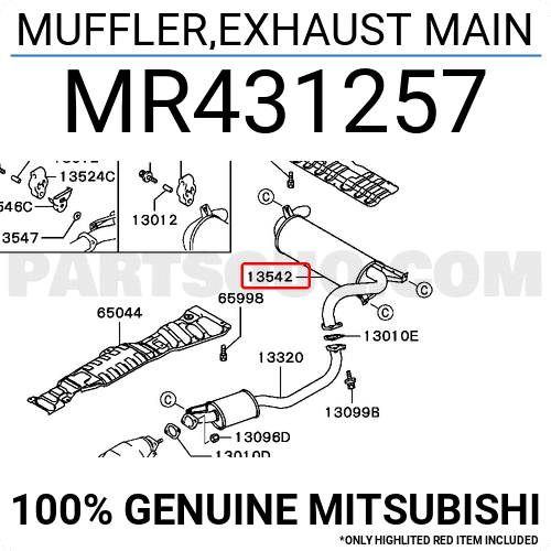 MUFFLER,EXHAUST MAIN MR431257 | Mitsubishi Parts | PartSouq