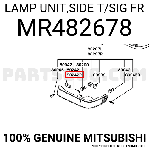 LAMP UNIT,SIDE T/SIG FR MR482678 | Mitsubishi Parts | PartSouq