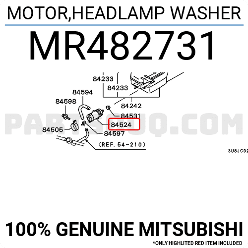 MOTOR,HEADLAMP WASHER MR482731 | Mitsubishi Parts | PartSouq