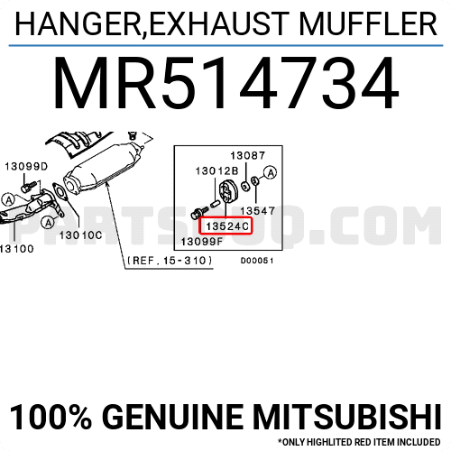 HANGER,EXHAUST MUFFLER MR514734 | Mitsubishi Parts | PartSouq