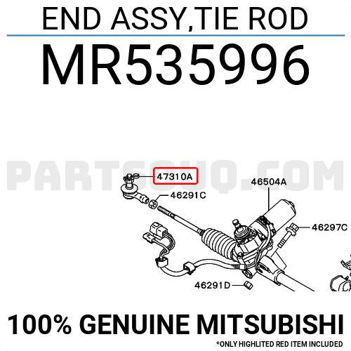 END ASSY,TIE ROD MR535996 | Mitsubishi Parts | PartSouq