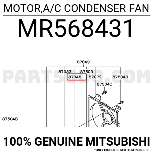 MOTOR,A/C CONDENSER FAN MR568431 | Mitsubishi Parts | PartSouq