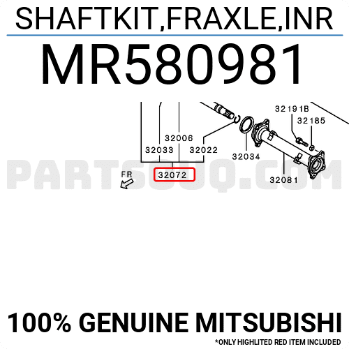 SHAFTKIT,FRAXLE,INR MR580981 | Mitsubishi Parts | PartSouq