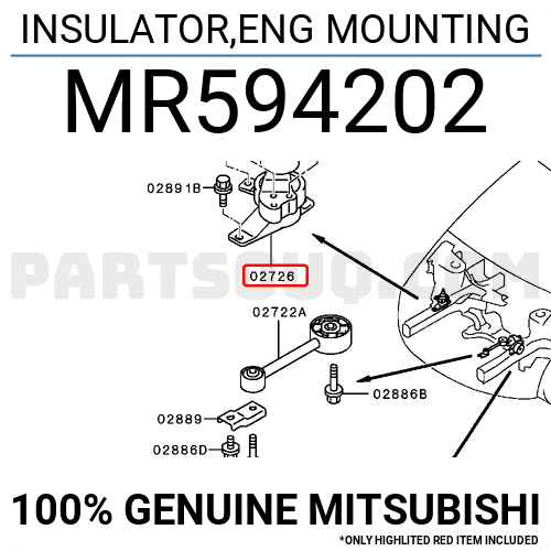 INSULATOR,ENG MOUNTING MR594202 | Mitsubishi Parts | PartSouq