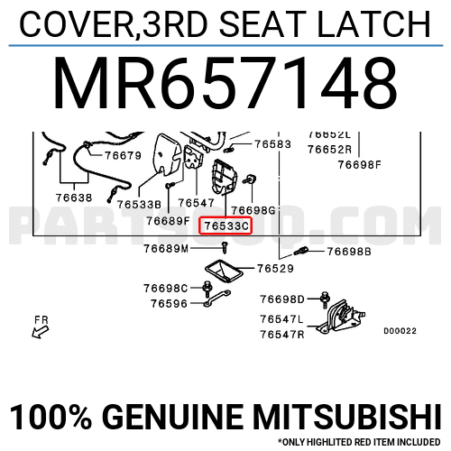 COVER,3RD SEAT LATCH MR657148 | Mitsubishi Parts | PartSouq