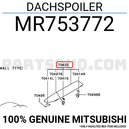 DACHSPOILER MR753772 | Mitsubishi Parts | PartSouq