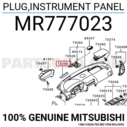 PLUG,INSTRUMENT PANEL MR777023 | Mitsubishi Parts | PartSouq