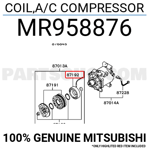COIL,A/C COMPRESSOR MR958876 | Mitsubishi Parts | PartSouq