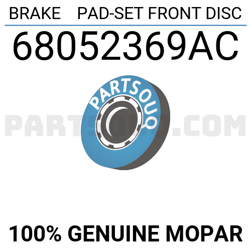BRAKE PAD-SET FRONT DISC 68052369AC | Mopar Parts | PartSouq