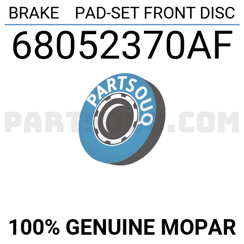 BRAKE PAD-SET FRONT DISC 68052370AF | Mopar Parts | PartSouq
