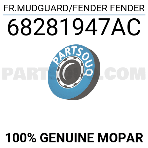 FR.MUDGUARD/FENDER FENDER 68281947AC | Mopar Parts | PartSouq
