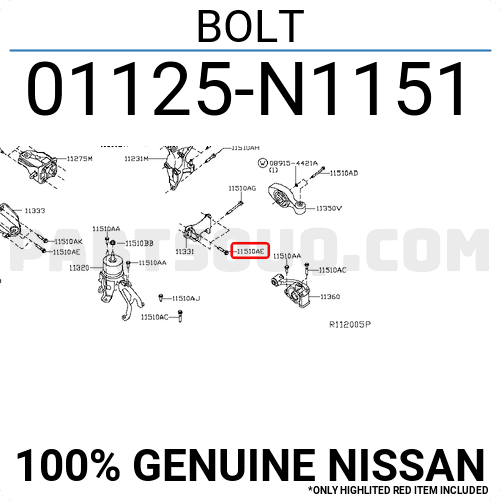 BOLT 01125N1151 | Nissan Parts | PartSouq