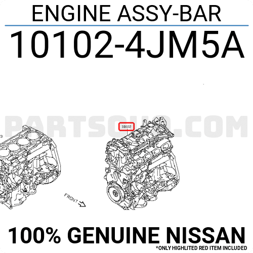 ENGINE ASSY-BAR 101024JM5A | Nissan Parts | PartSouq