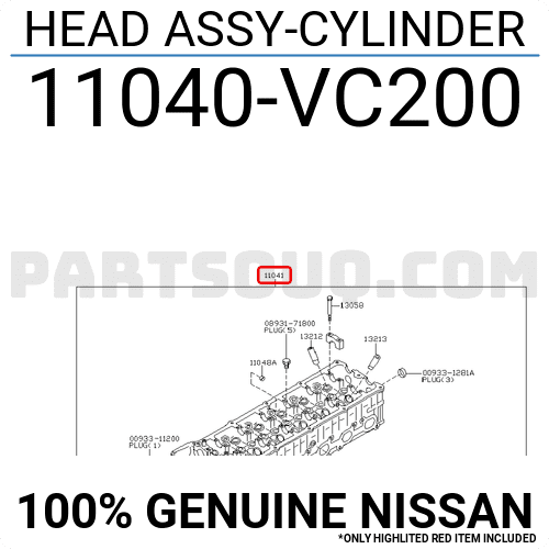 HEAD ASSY-CYLINDER 11040VC200 | Nissan Parts | PartSouq