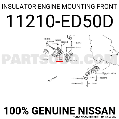 INSULATOR-ENGINE MOUNTING FRONT 11210ED50D | Nissan Parts | PartSouq