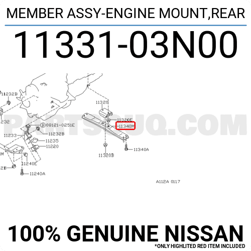 MEMBER ASSY-ENGINE MOUNT,REAR 1133103N00 | Nissan Parts | PartSouq
