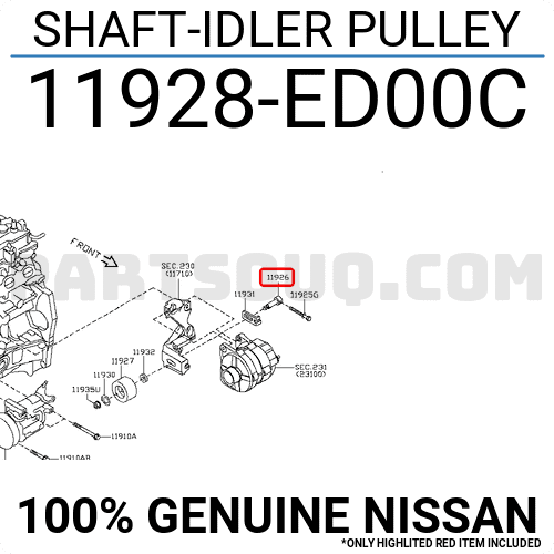 SHAFT-IDLER PULLEY 11928ED00C | Nissan Parts | PartSouq