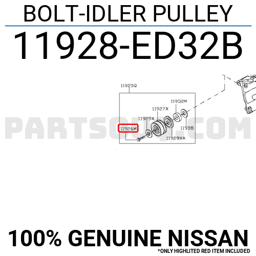 BOLT-IDLER PULLEY 11928ED32B | Nissan Parts | PartSouq