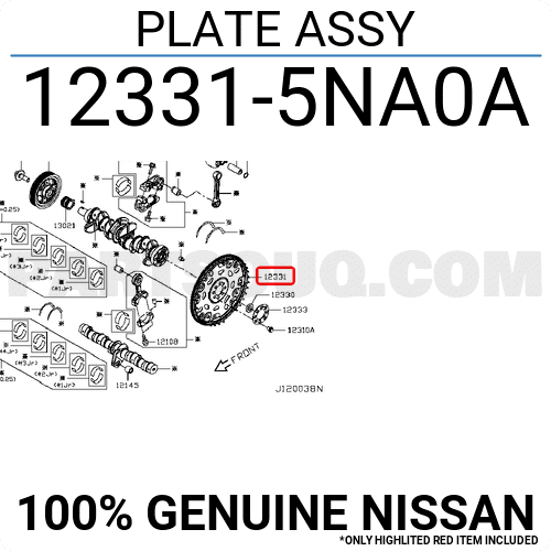 PLATE ASSY 123315NA0A | Nissan Parts | PartSouq