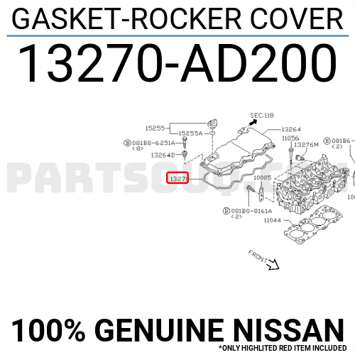 GASKET-ROCKER COVER 13270AD200 | Nissan Parts | PartSouq