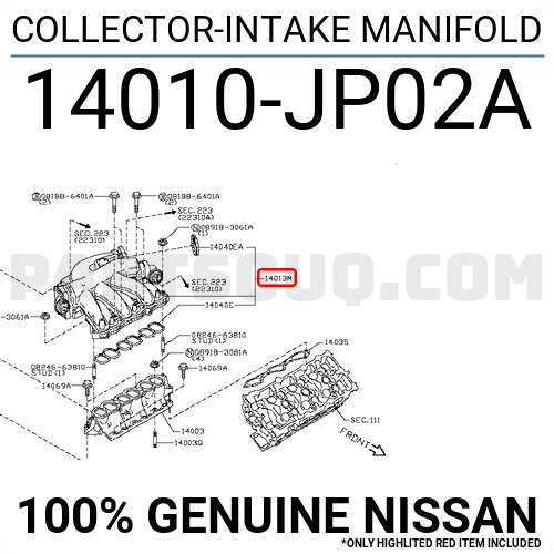 COLLECTOR-INTAKE MANIFOLD 14010JP02A | Nissan Parts | PartSouq