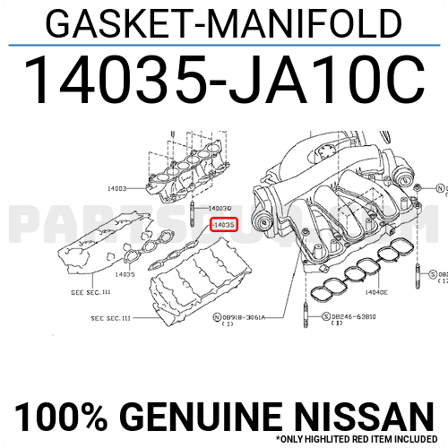 GASKET-MANIFOLD 14035JA10C | Nissan Parts | PartSouq