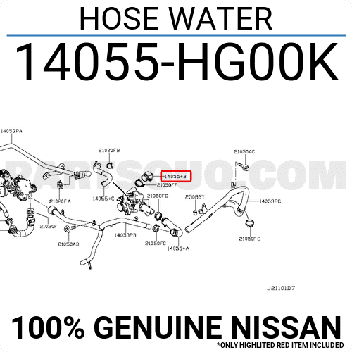 HOSE WATER 14055HG00K | Nissan Parts | PartSouq