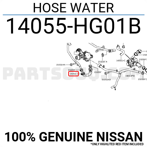 HOSE WATER 14055HG01B | Nissan Parts | PartSouq