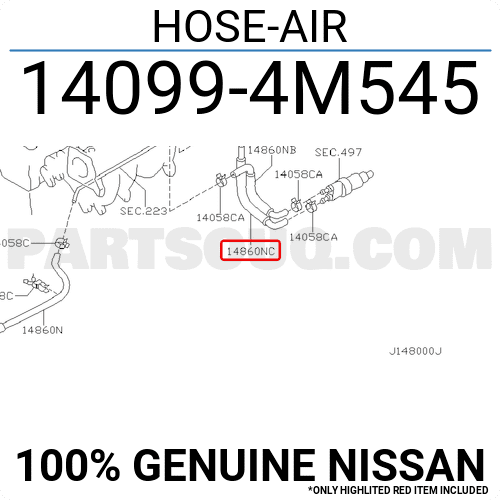 HOSE-AIR 140994M545 | Nissan Parts | PartSouq