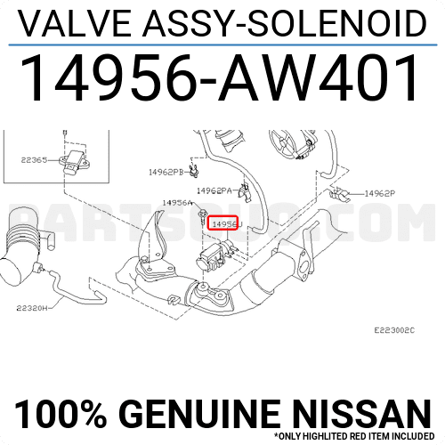 VALVE ASSY-SOLENOID 14956AW401 | Nissan Parts | PartSouq